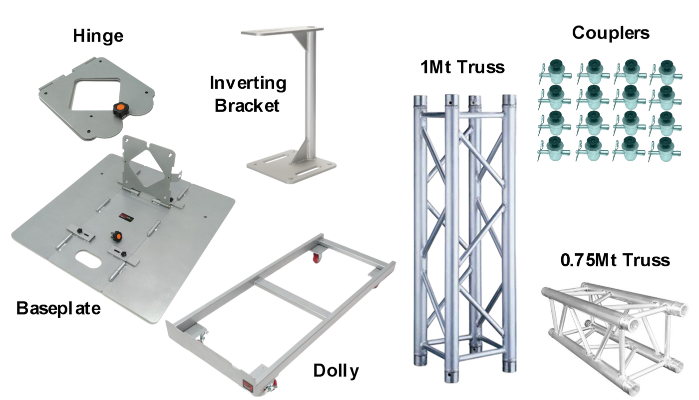 Foldable Truss System, SQ 12x12 inches trussing, 6ft (2mt) tall